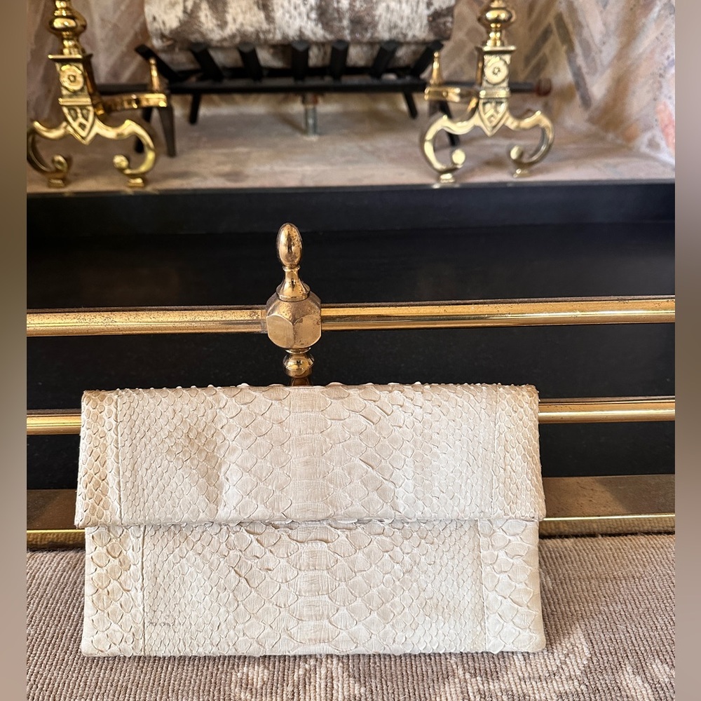 Used Archipelago Design Authentic Python Clutch - Gem